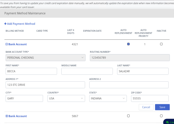 Updating Payment Methods
